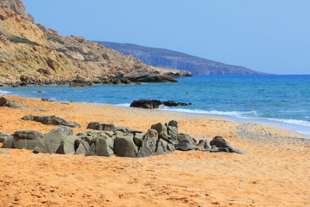 Red beach in Crete, a hippie refuge