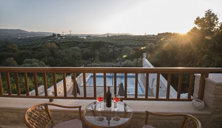 Newly built villa Semeli with wood and stone, near Rethymnon