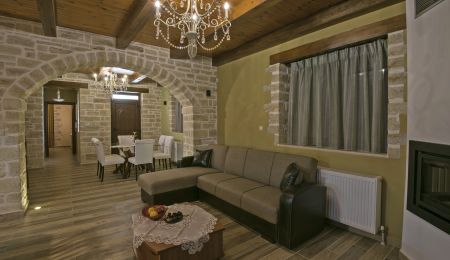 Newly built villa Semeli with wood and stone, near Rethymnon