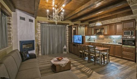 Newly built villa Semeli with wood and stone, near Rethymnon