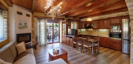 Newly built villa Semeli with wood and stone, near Rethymnon