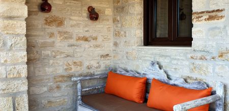 Newly built villa Semeli with wood and stone, near Rethymnon