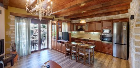 Newly built villa Semeli with wood and stone, near Rethymnon