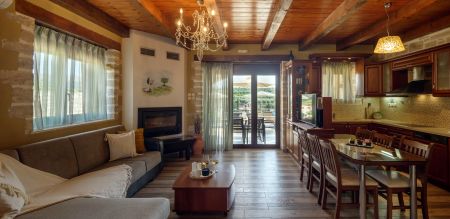 Newly built villa Semeli with wood and stone, near Rethymnon